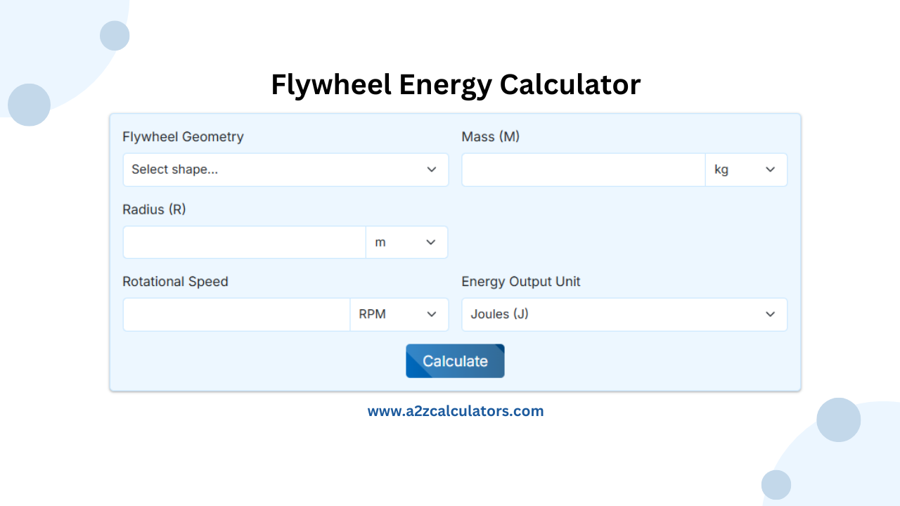 Flywheel Energy Calculator
