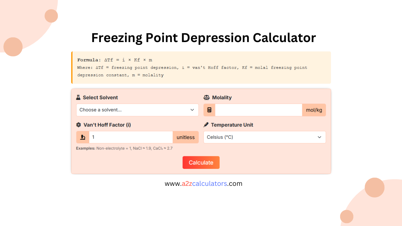 Freezing Point Depression Calculator