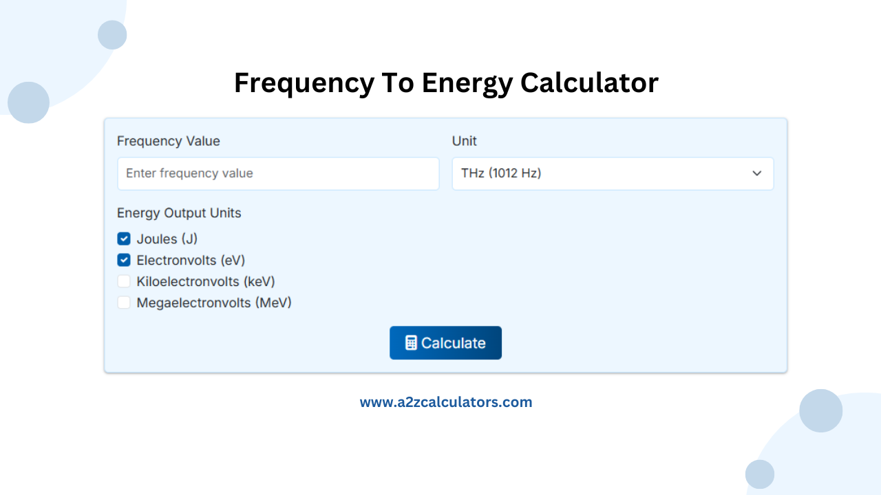 Frequency To Energy Calculator