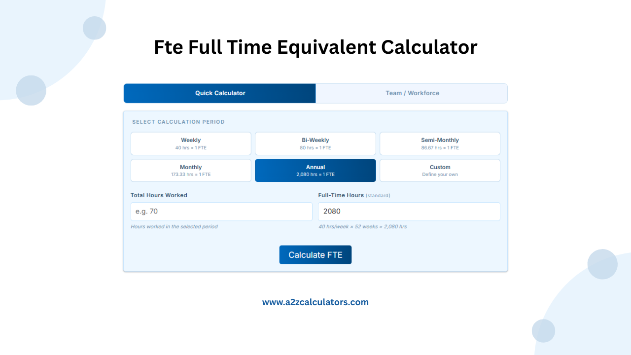 FTE Full Time Equivalent Calculator