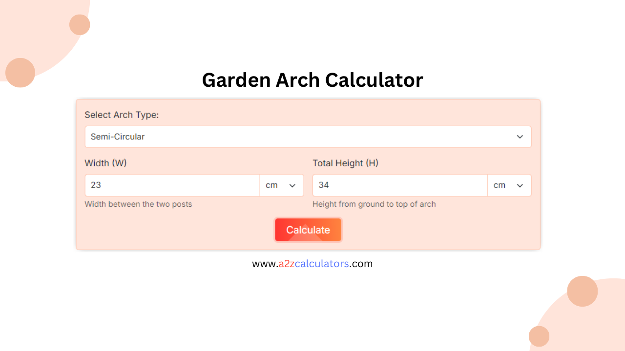 Garden Arch Calculator