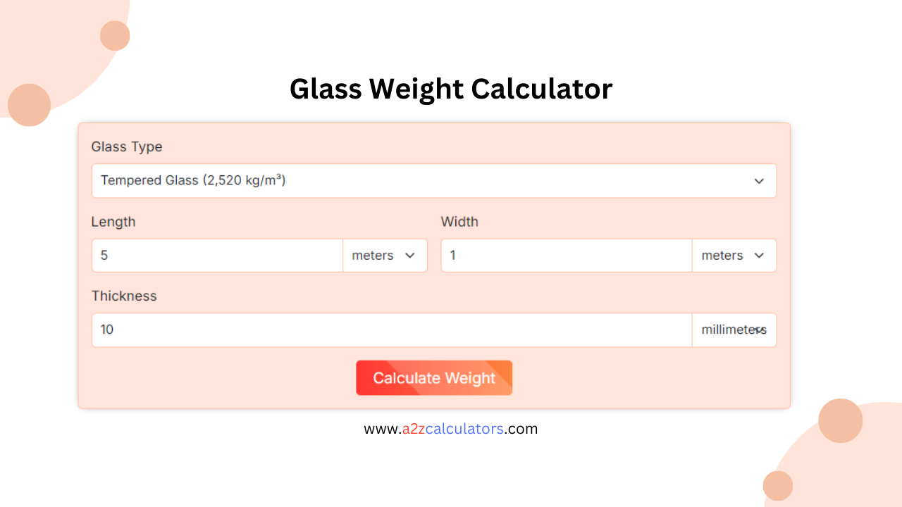 Glass Weight Calculator