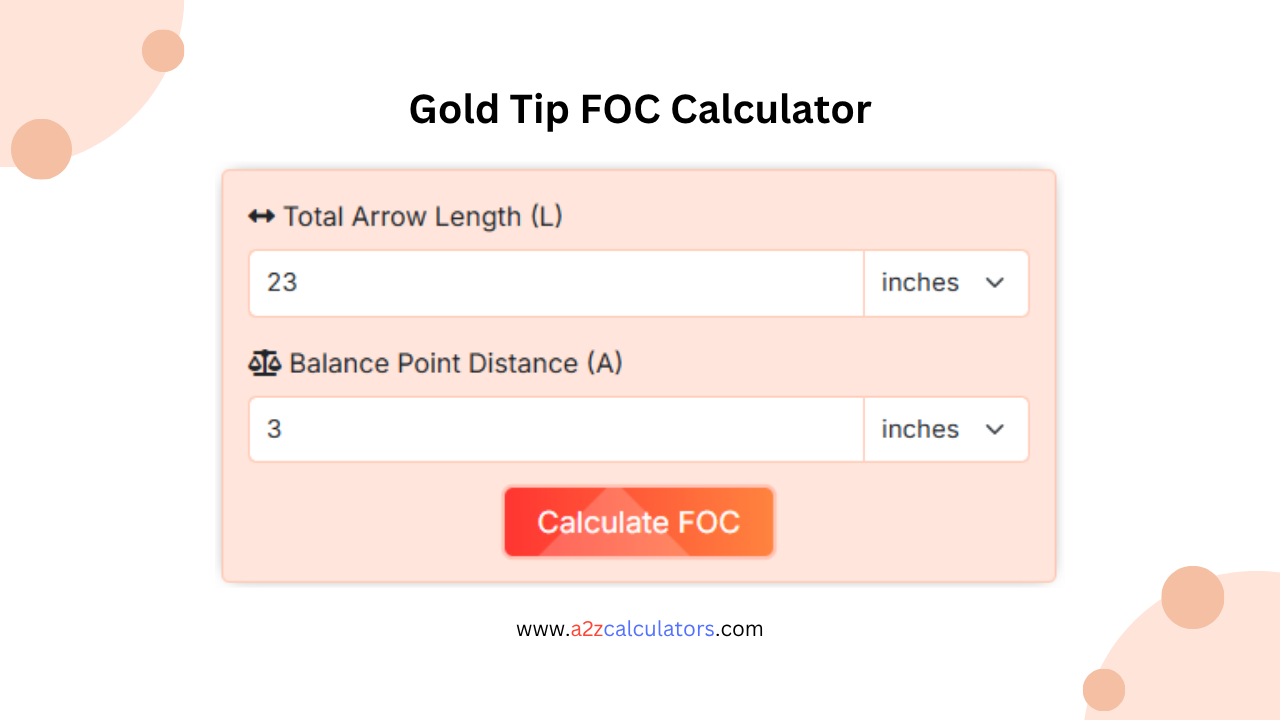 Gold Tip FOC Calculator
