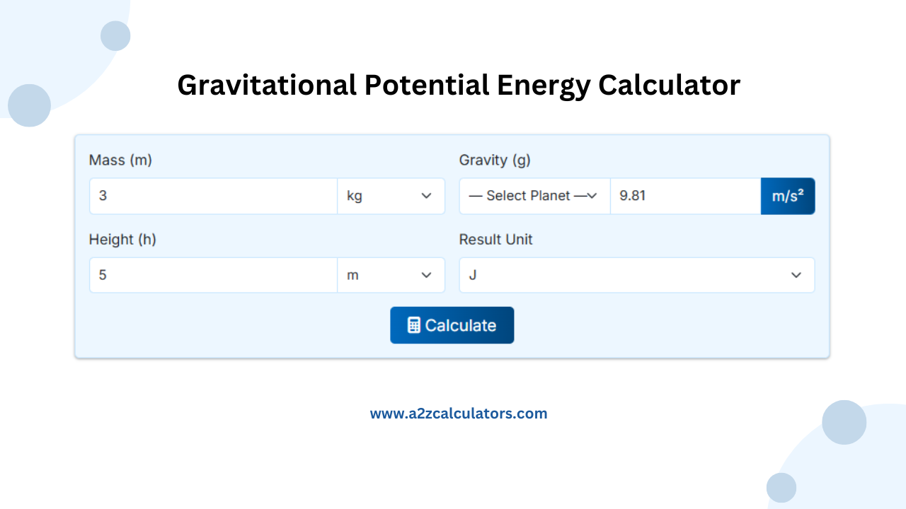 Gravitational Potential Energy Calculator