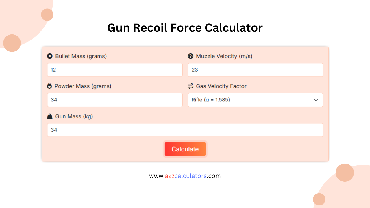 Gun Recoil Force Calculator