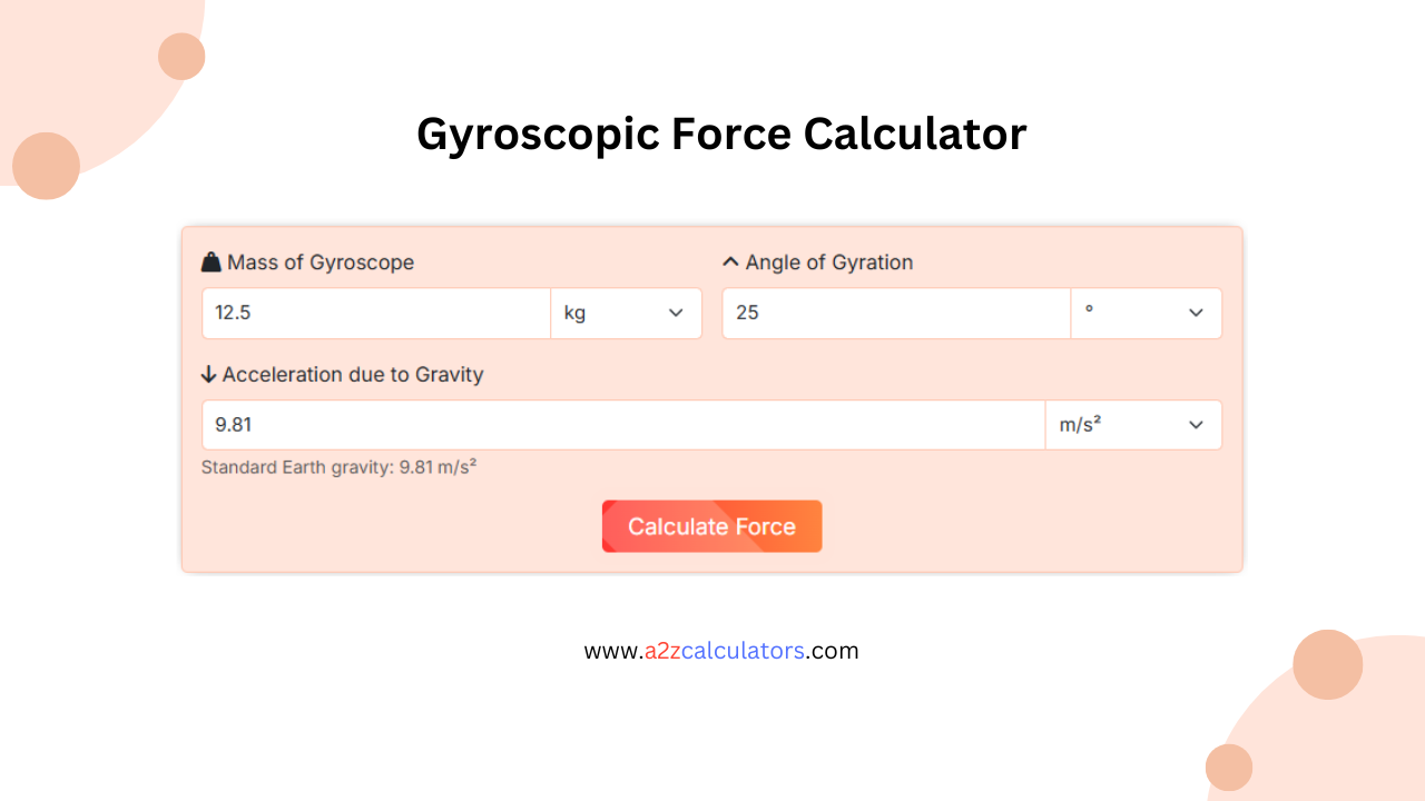 Gyroscopic Force Calculator