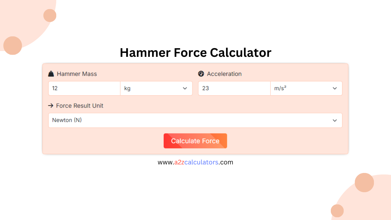 Hammer Force Calculator
