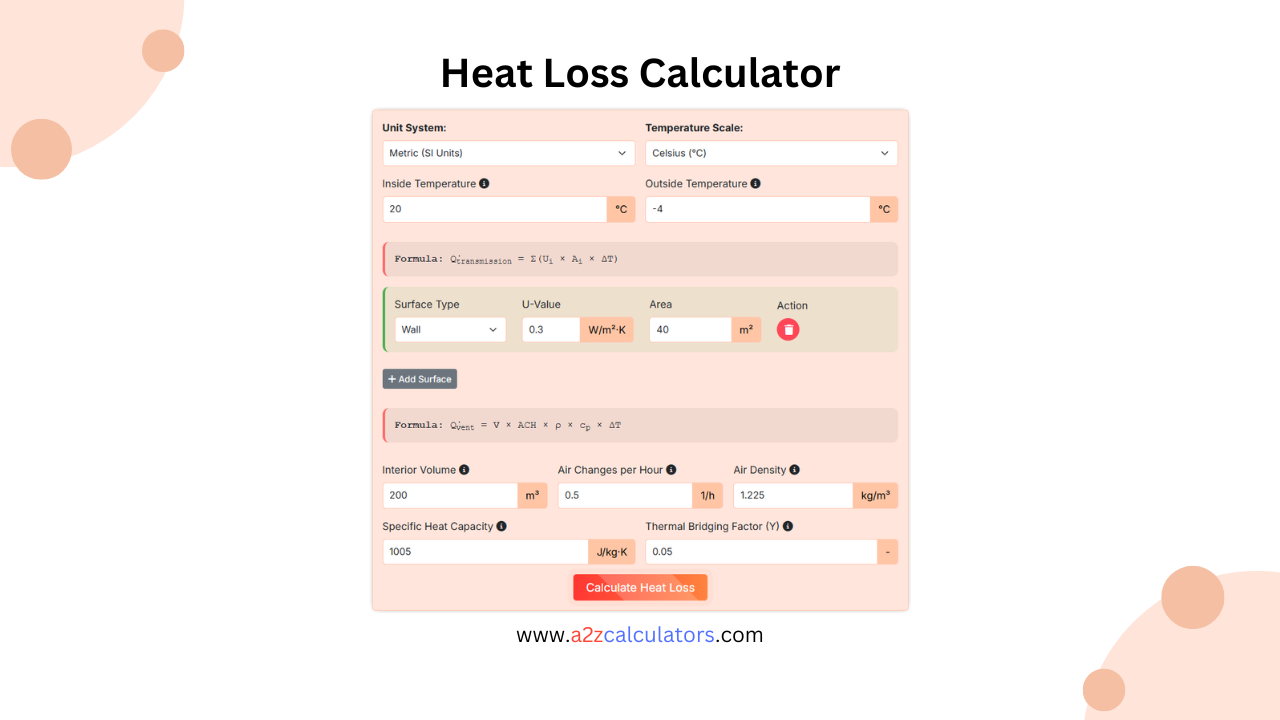 Heat Loss Calculator