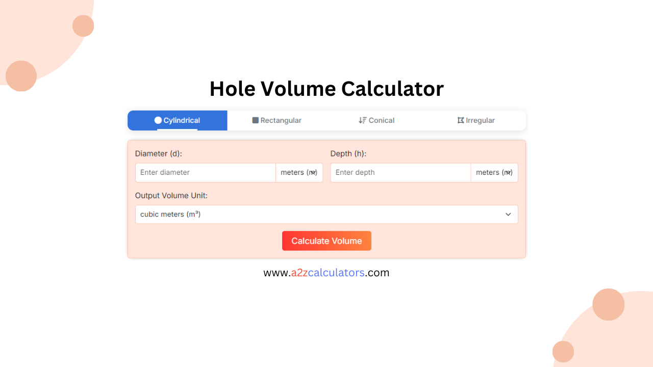 Hole Volume Calculator