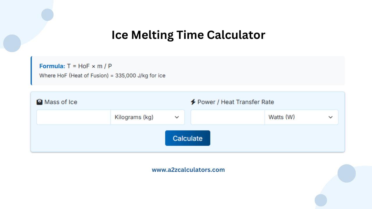 Ice Melting Time Calculator