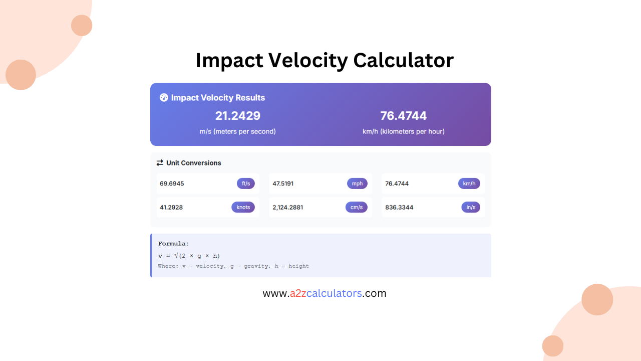Impact Velocity Calculator