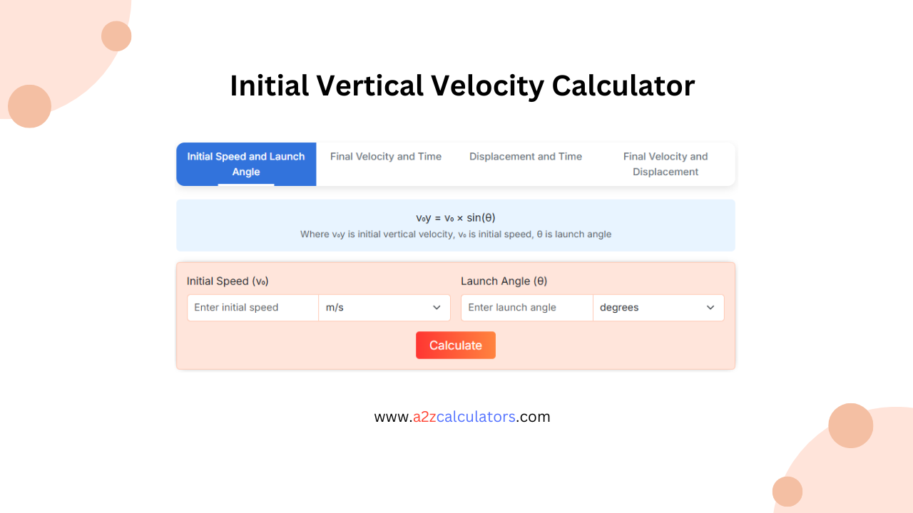 Initial Vertical Velocity Calculator