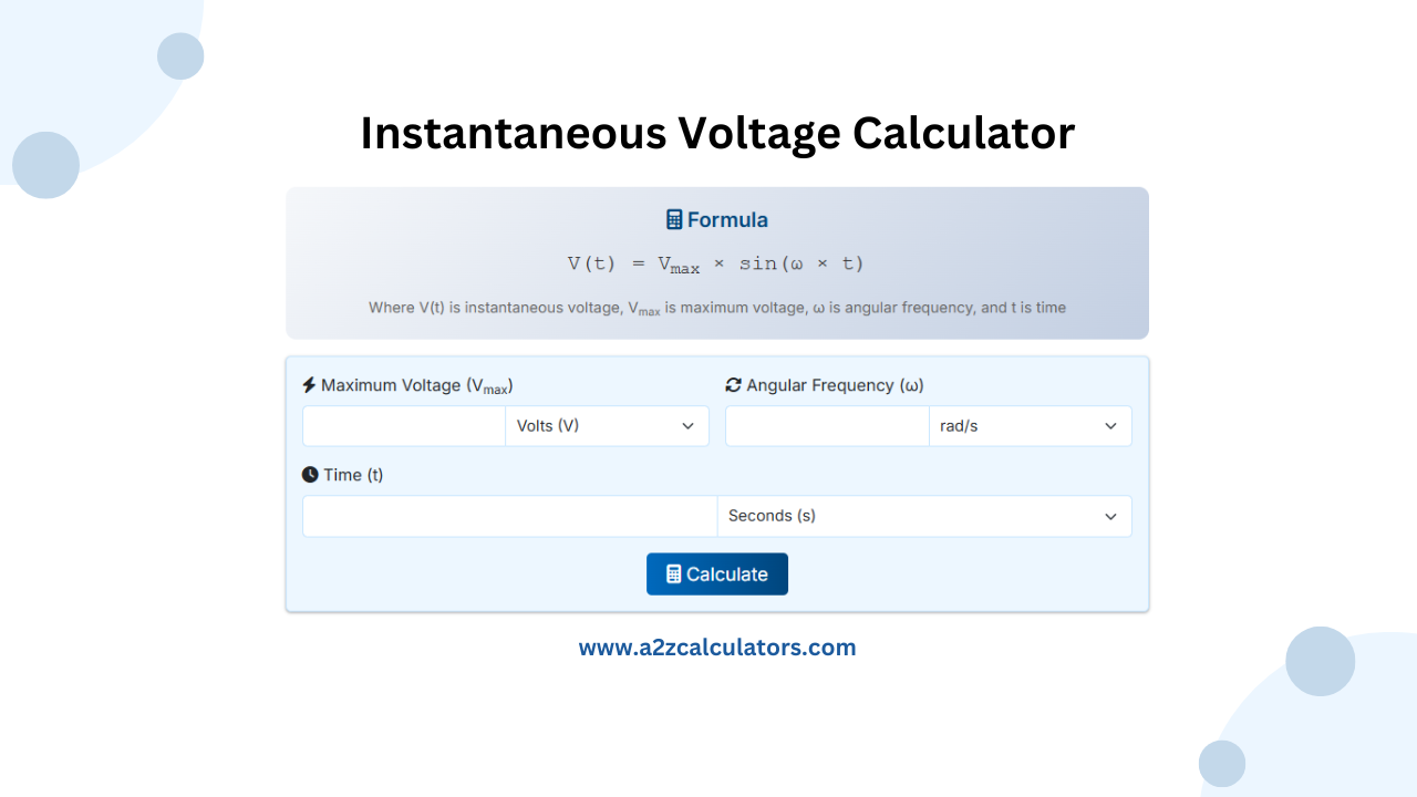 Instantaneous Voltage Calculator
