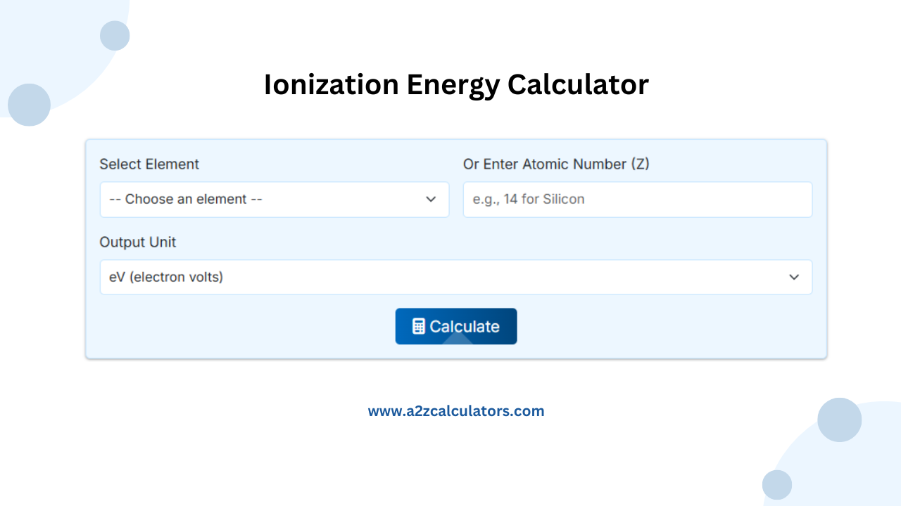 Ionization Energy Calculator