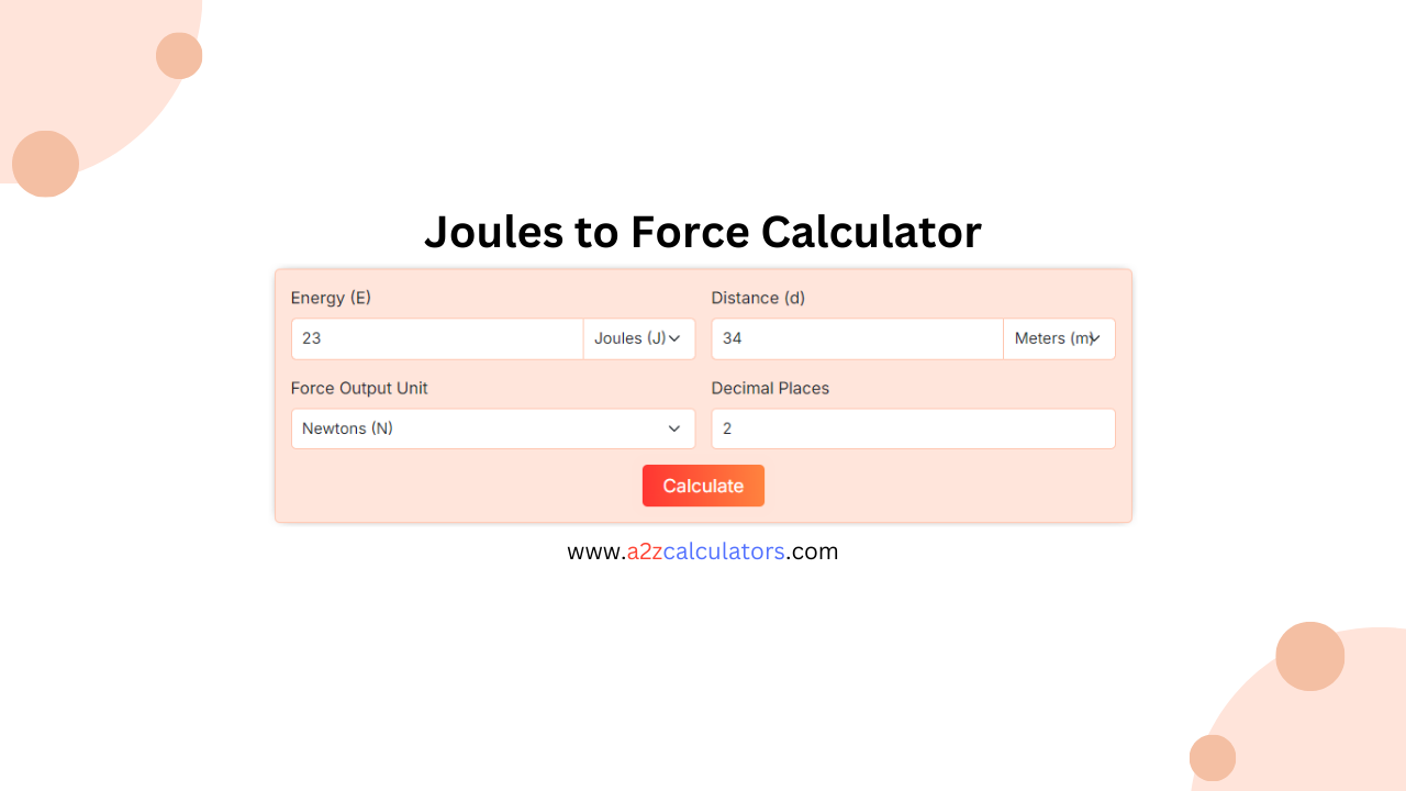 Joules to Force Calculator