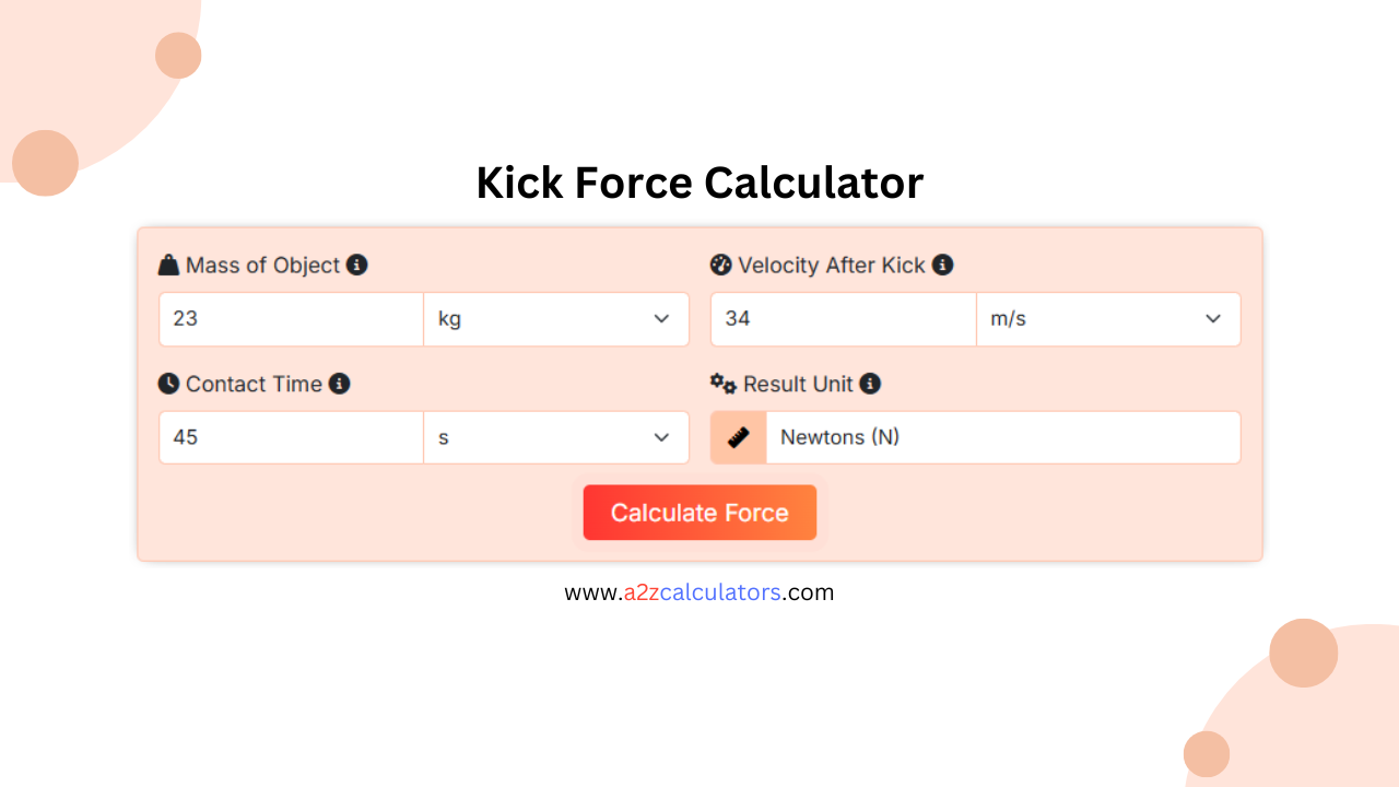 Kick Force Calculator