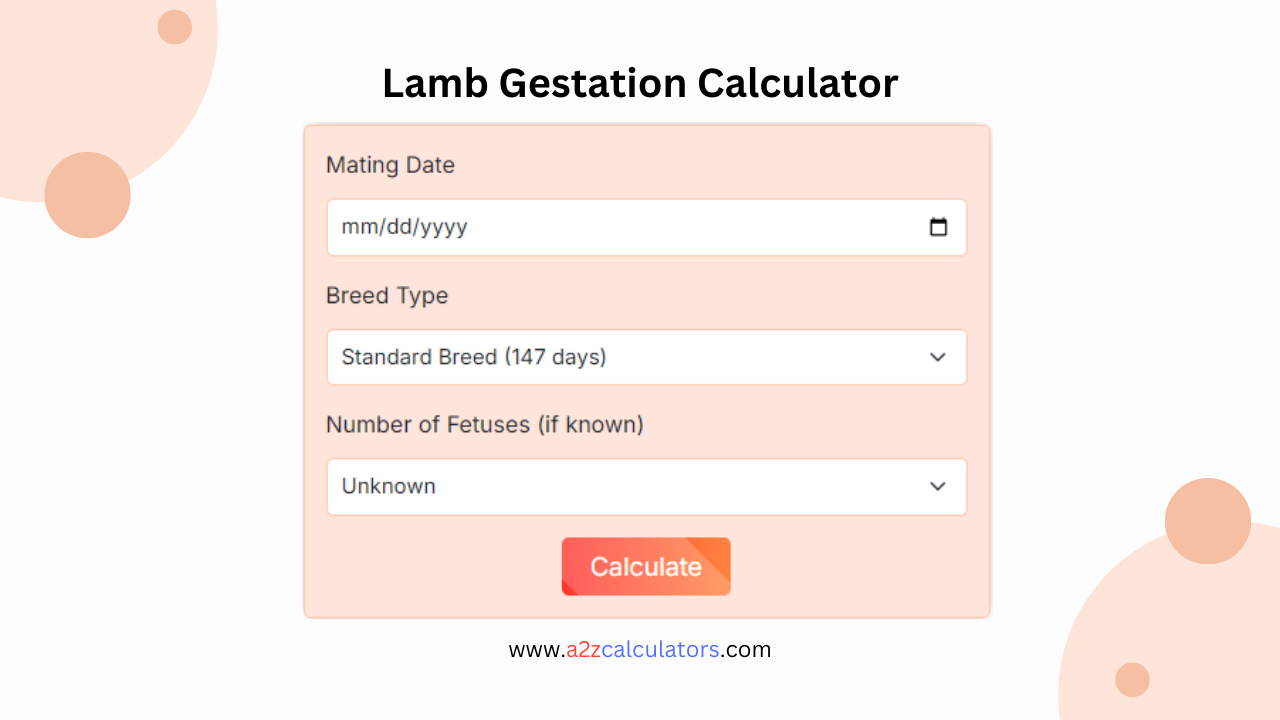 Lamb Gestation Calculator