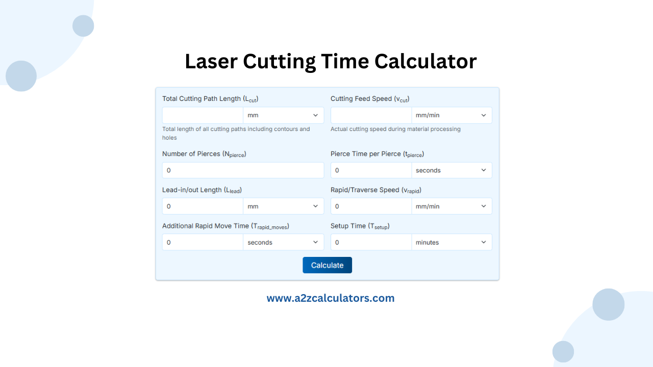 Laser Cutting Time Calculator