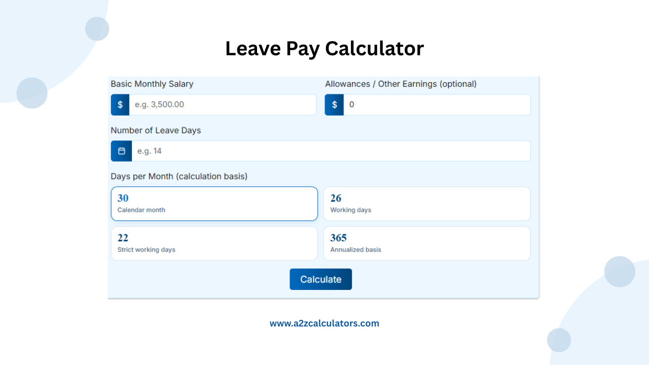 Leave Pay Calculator