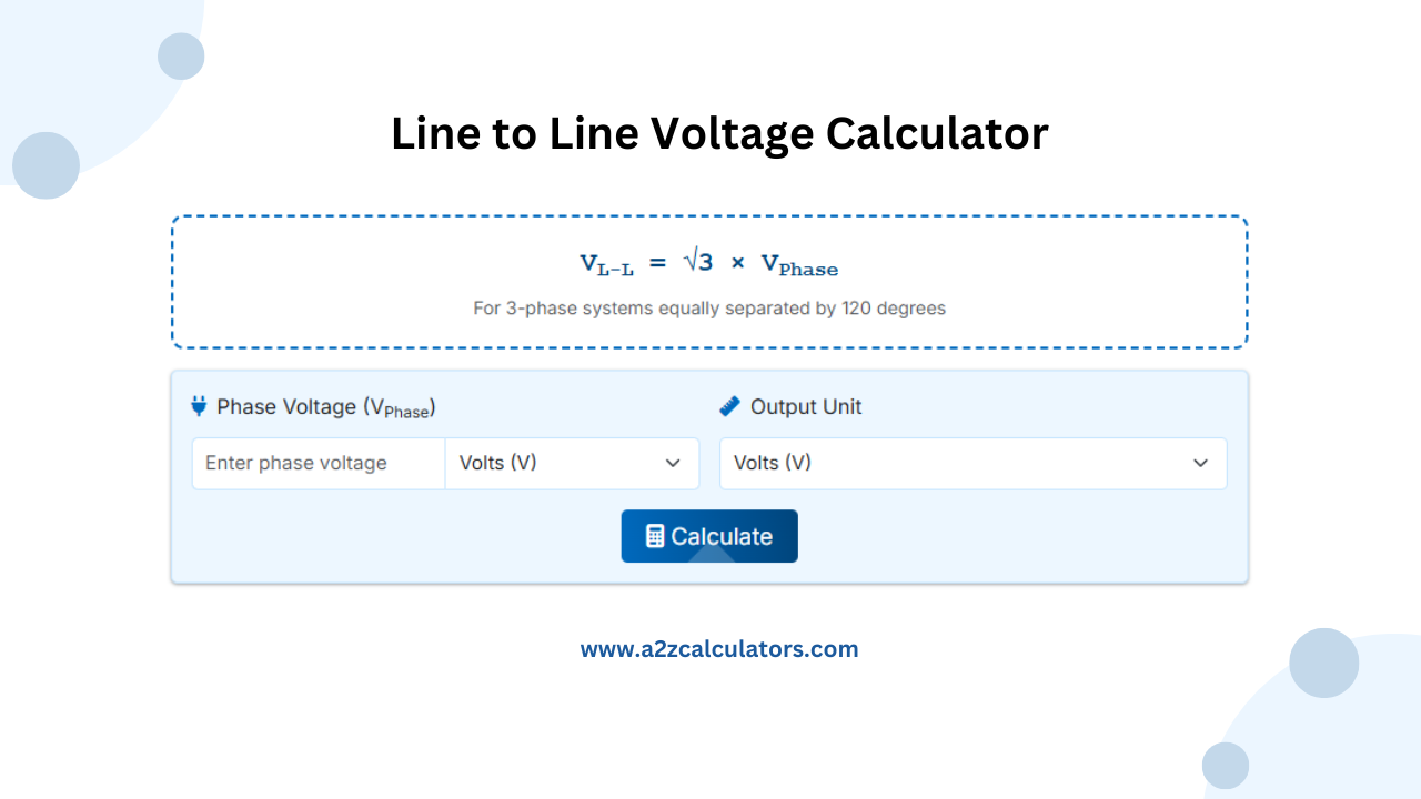 Line to Line Voltage Calculator