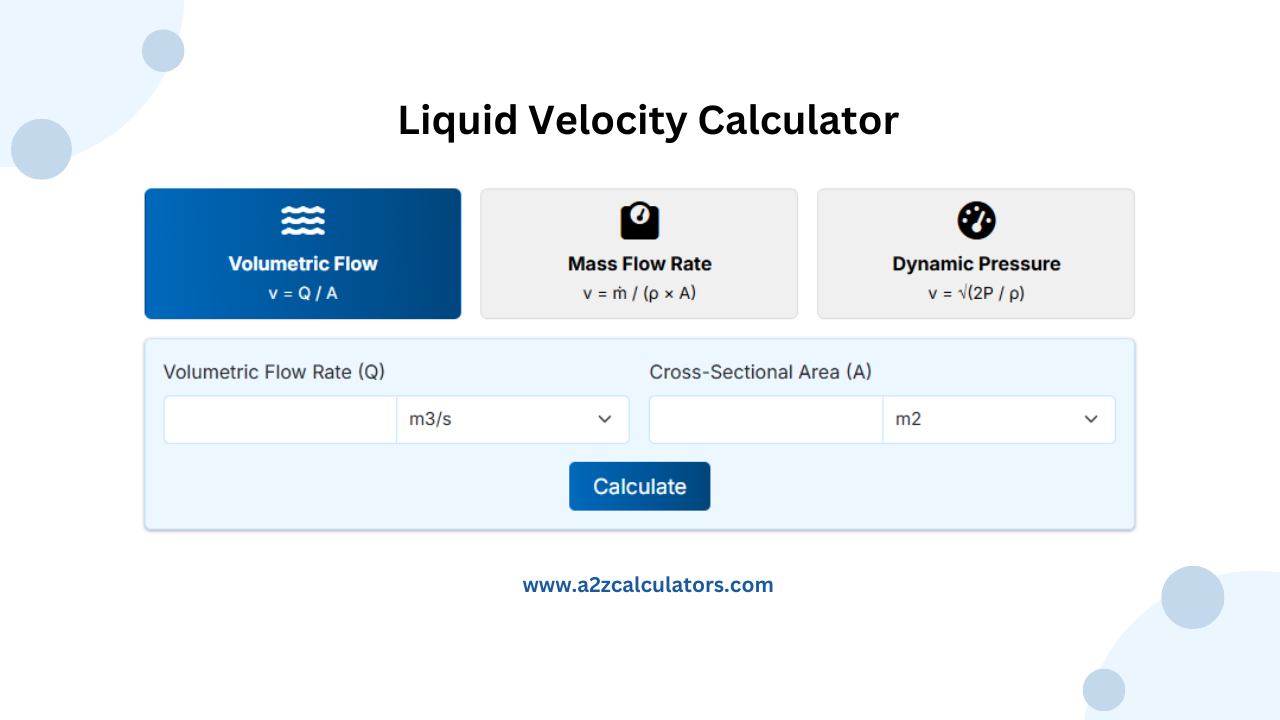 Liquid Velocity Calculator