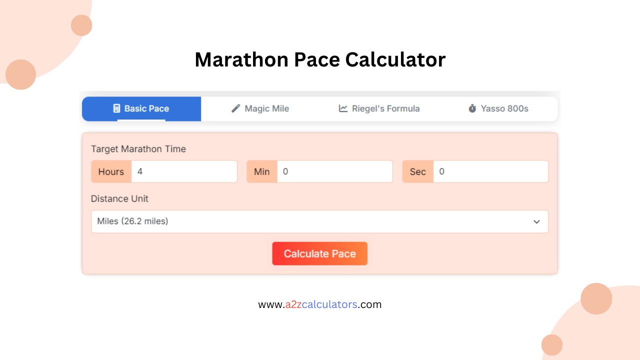 Marathon Pace Calculator