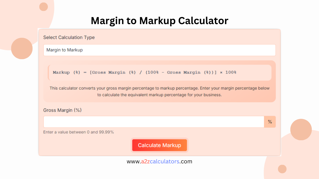Margin to Markup Calculator