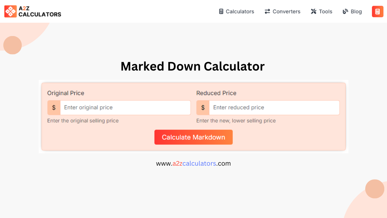 Marked Down Calculator