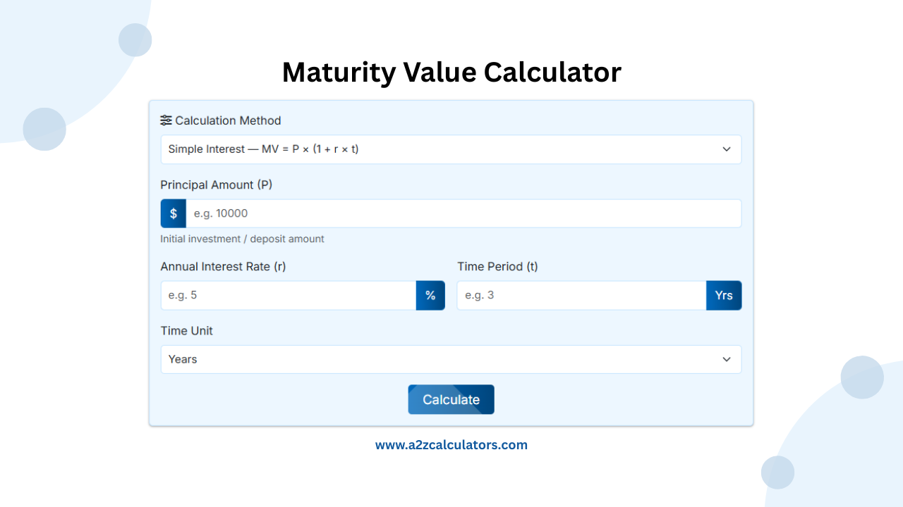 Maturity Value Calculator