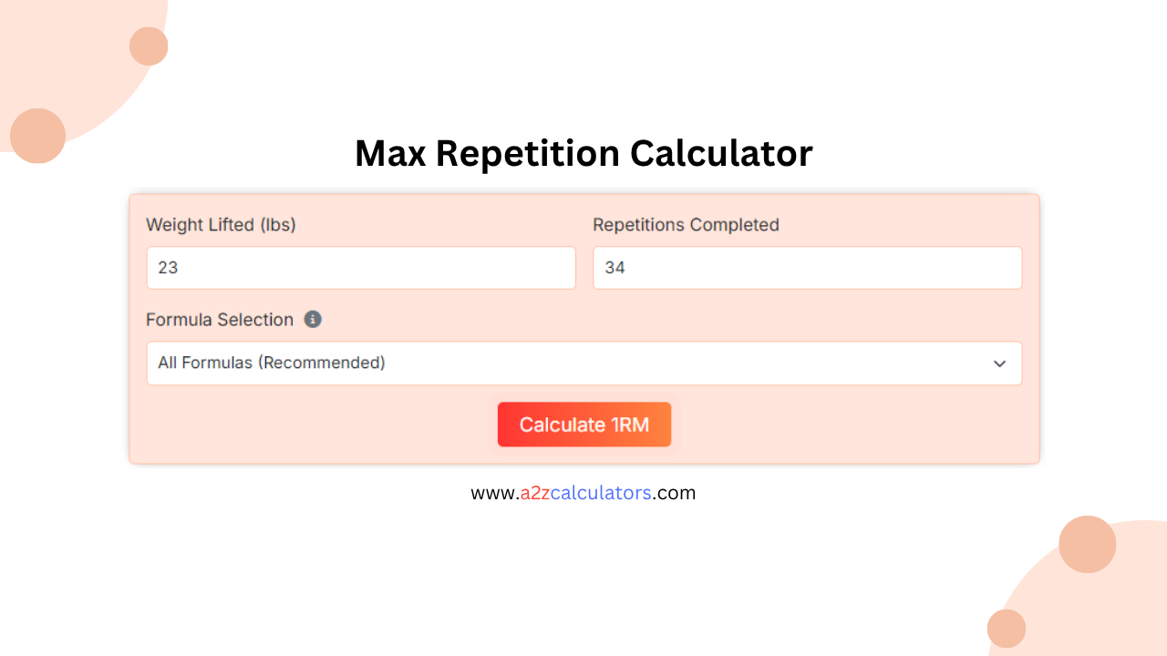 Max Repetition Calculator