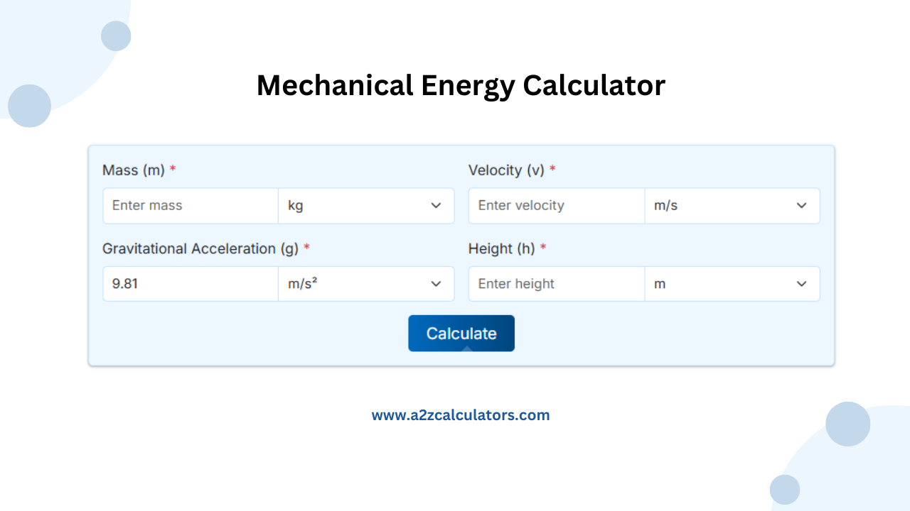 Mechanical Energy Calculator