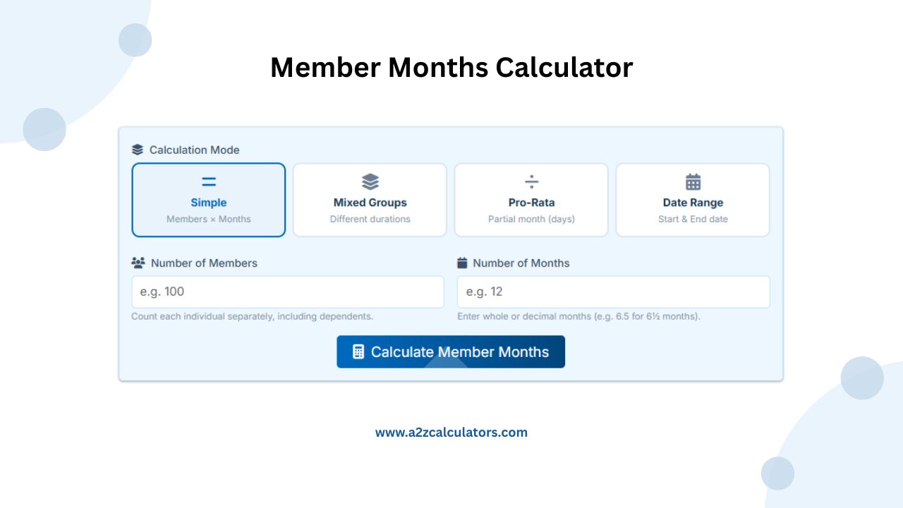 Member Months Calculator