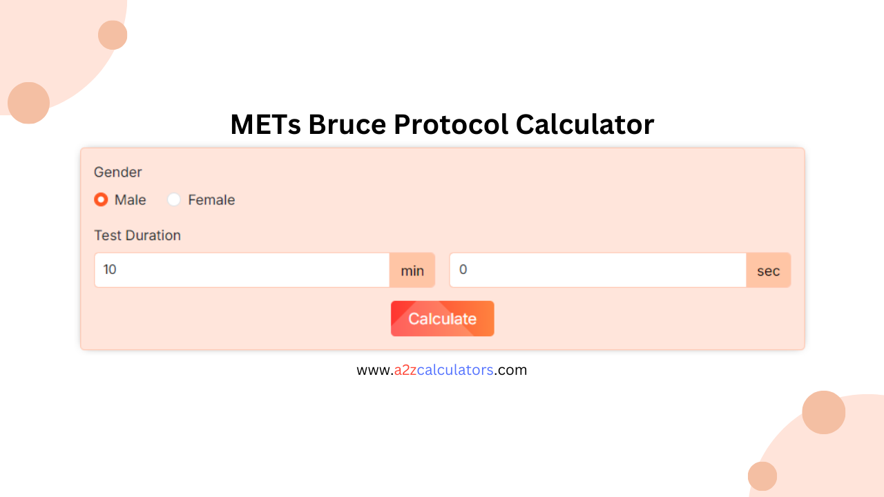 Mets Bruce Protocol Calculator