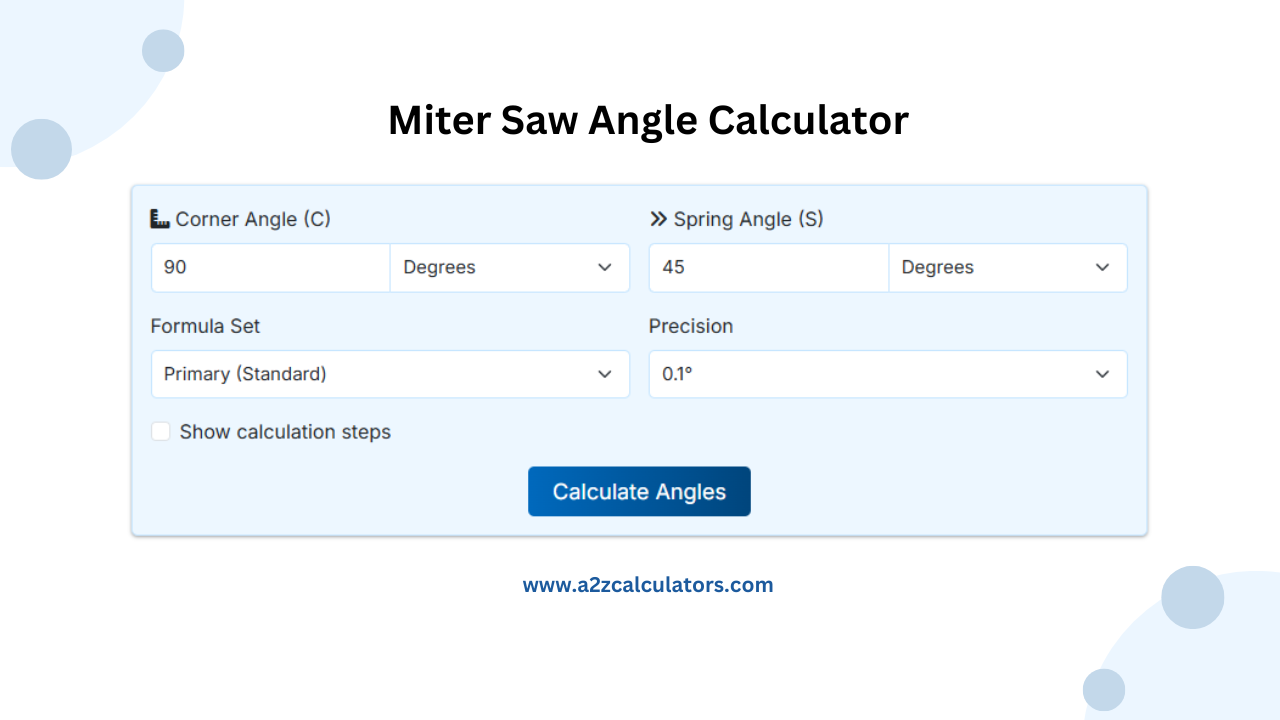 Miter Saw Angle Calculator