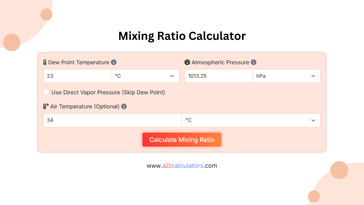 Mixing Ratio Calculator