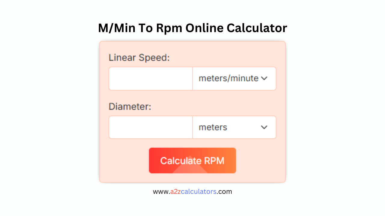 M/Min To Rpm Online Calculator