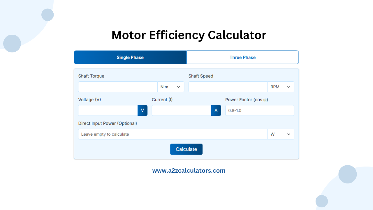 Motor Efficiency Calculator