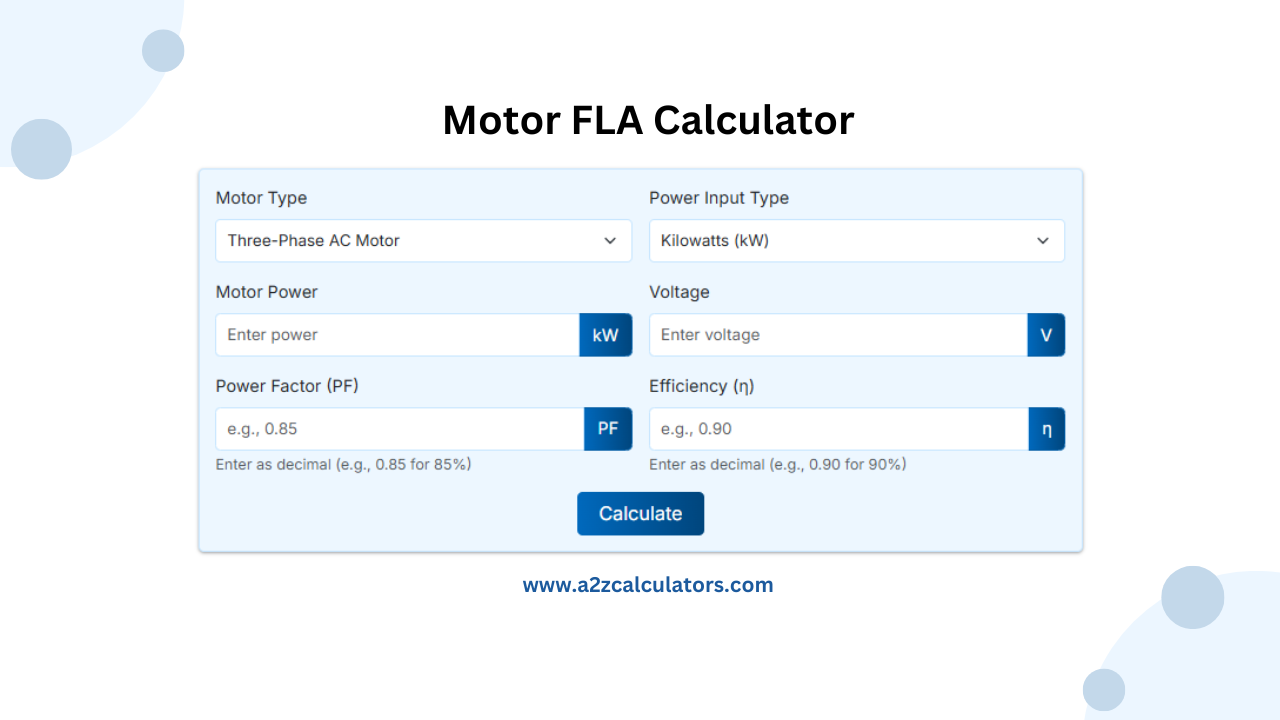 Motor FLA Calculator
