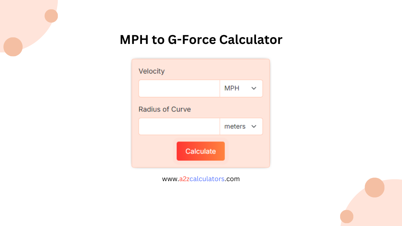 MPH to G-Force Calculator