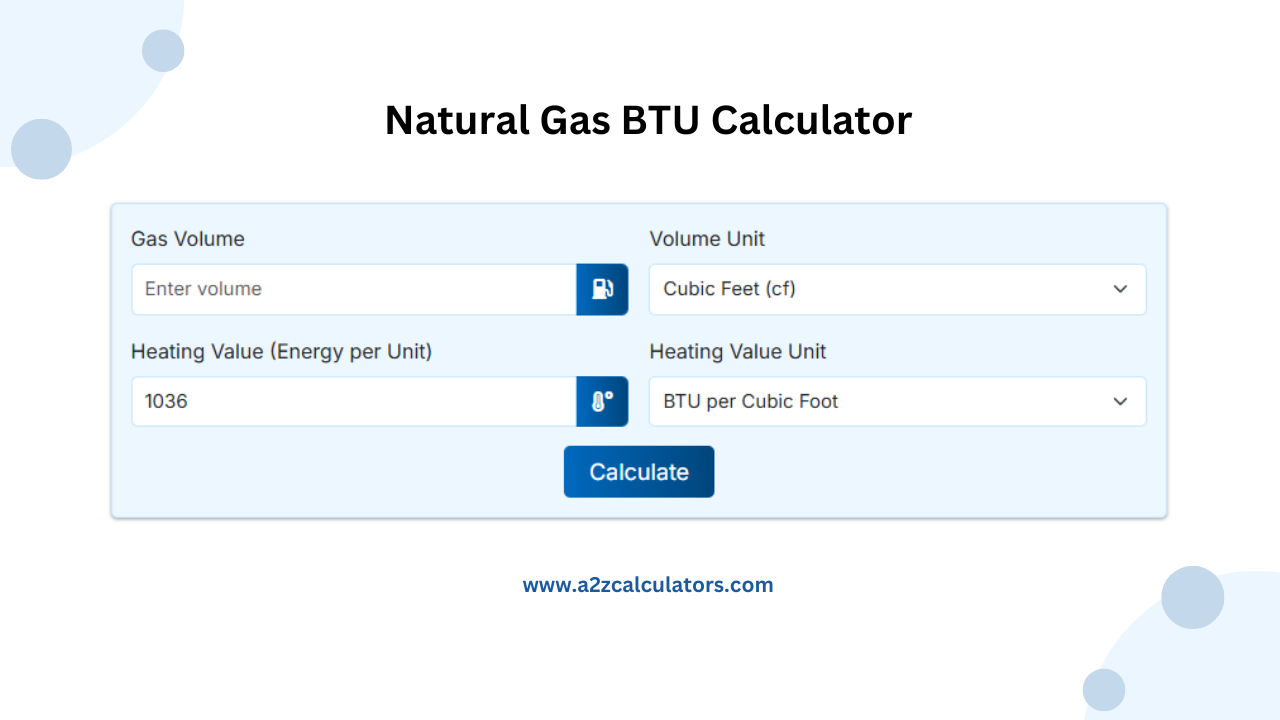 Natural Gas BTU Calculator