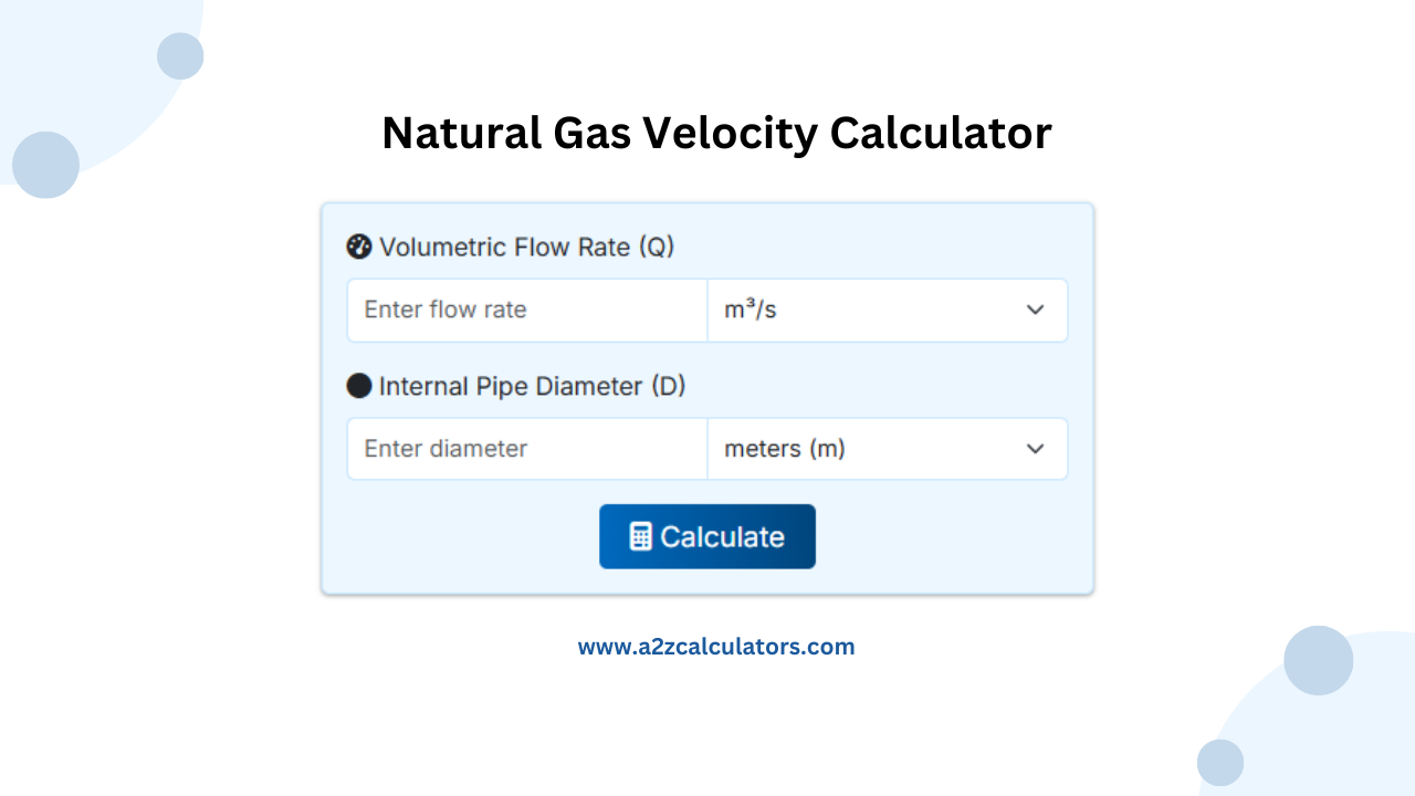 Natural Gas Velocity Calculator