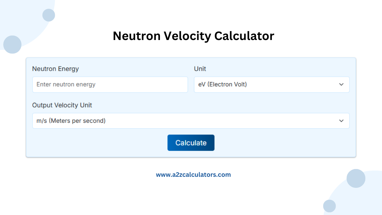 Neutron Velocity Calculator