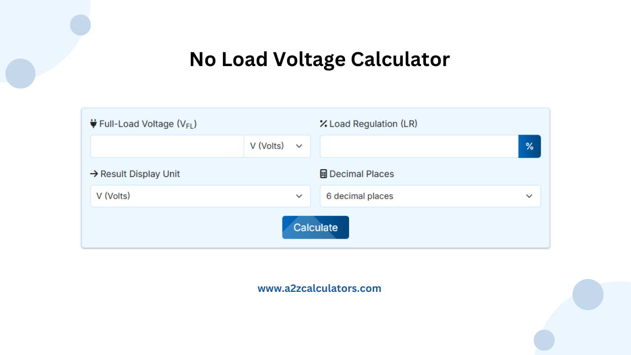 No Load Voltage Calculator