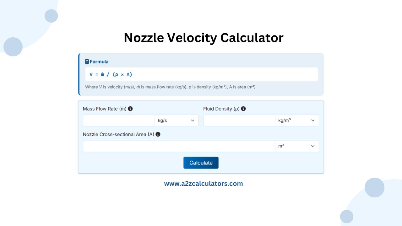 Nozzle Velocity Calculator