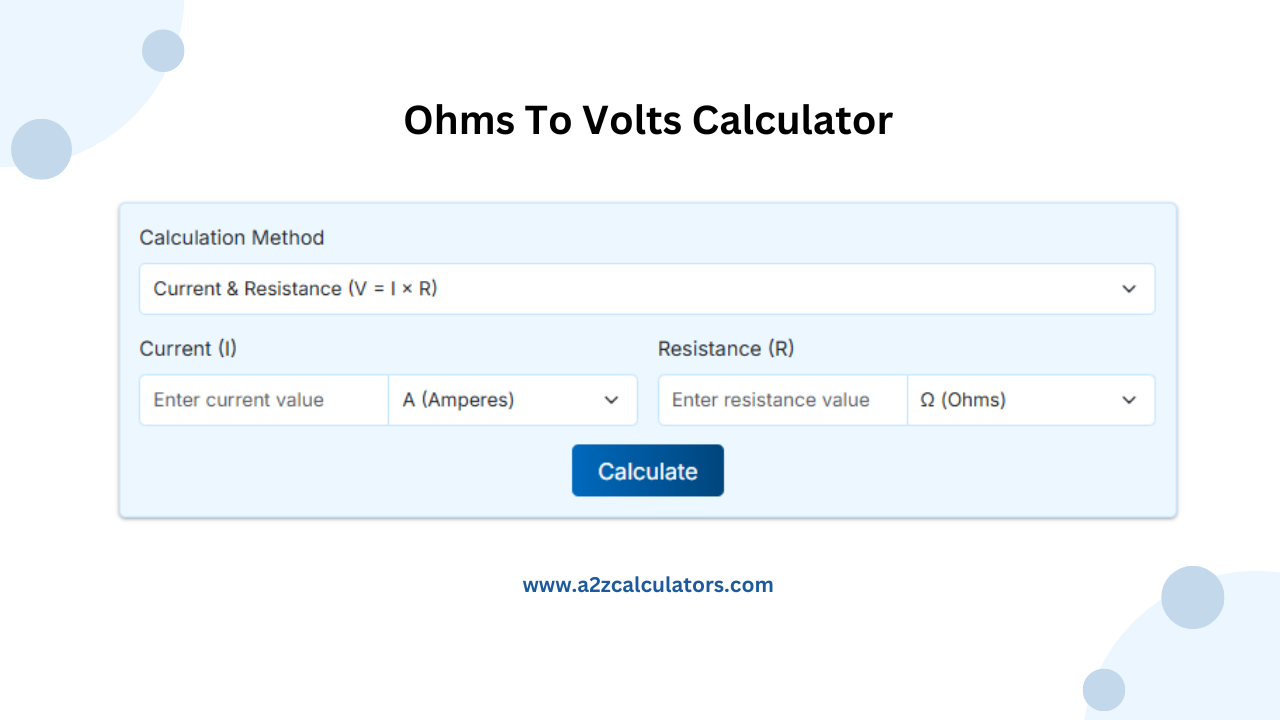 Ohms To Volts Calculator