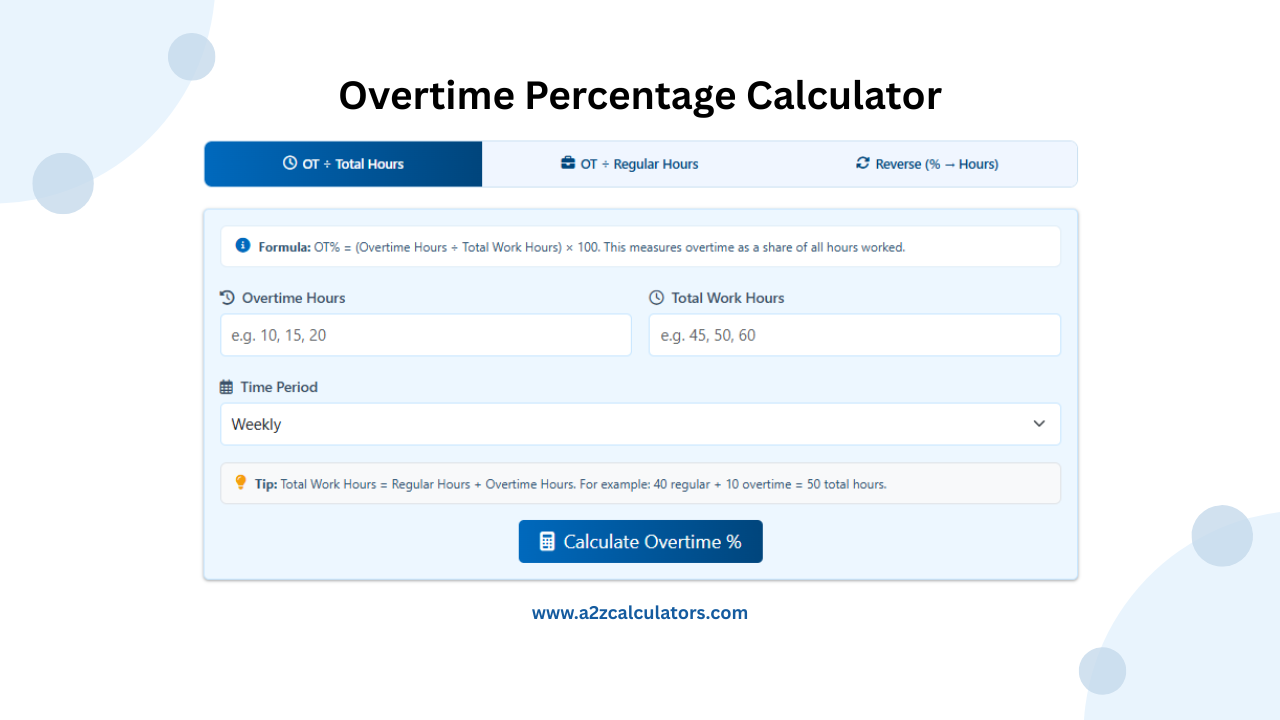 Overtime Percentage Calculator
