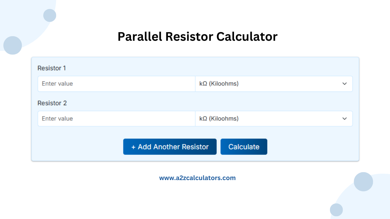 Parallel Resistor Calculator