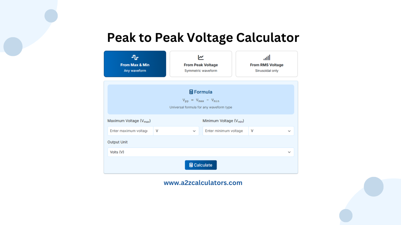 Peak to Peak Voltage Calculator