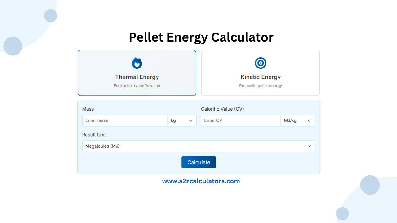 Pellet Energy Calculator