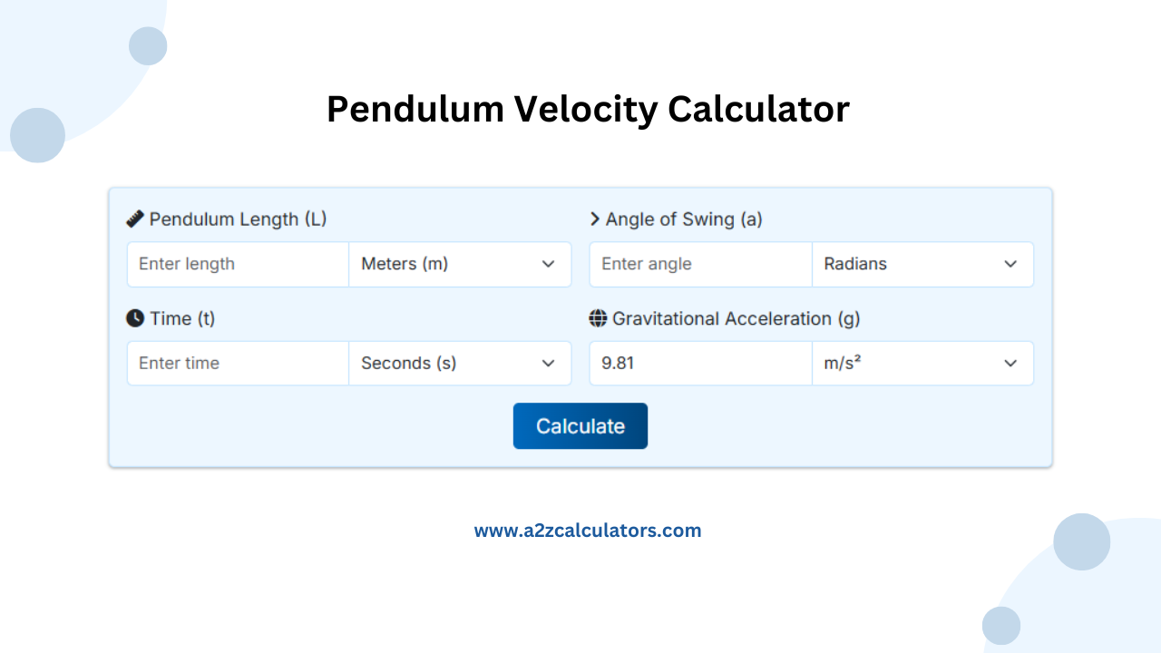 Pendulum Velocity Calculator
